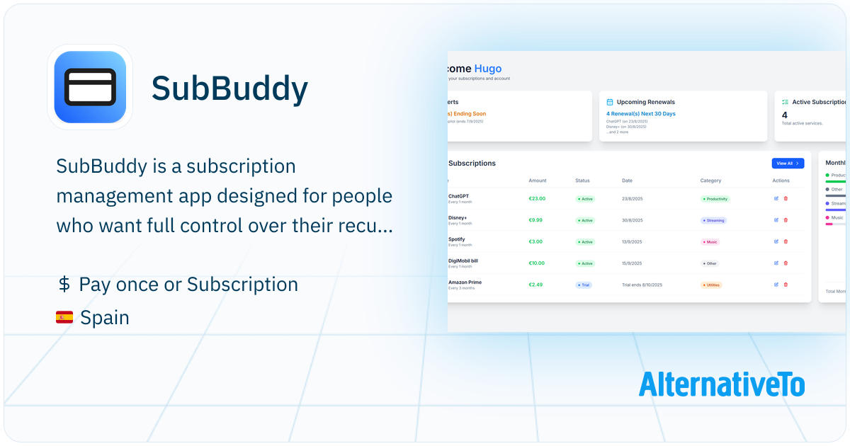 SubBuddy: Privacy-focused subscription tracker with renewal alerts — no ...