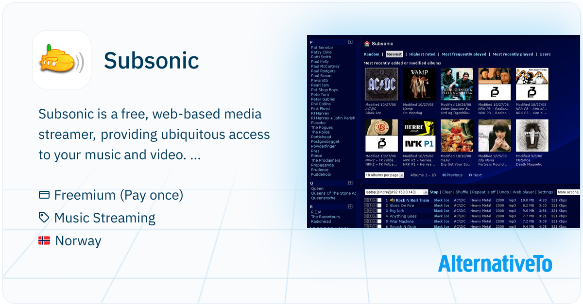 Subsonic: Free, web-based media streamer | AlternativeTo