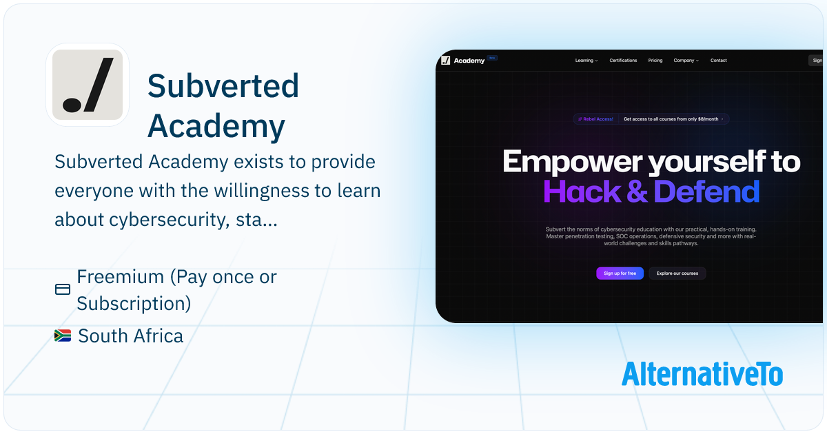 Subverted Academy: Delivers accessible, high-quality cybersecurity ...