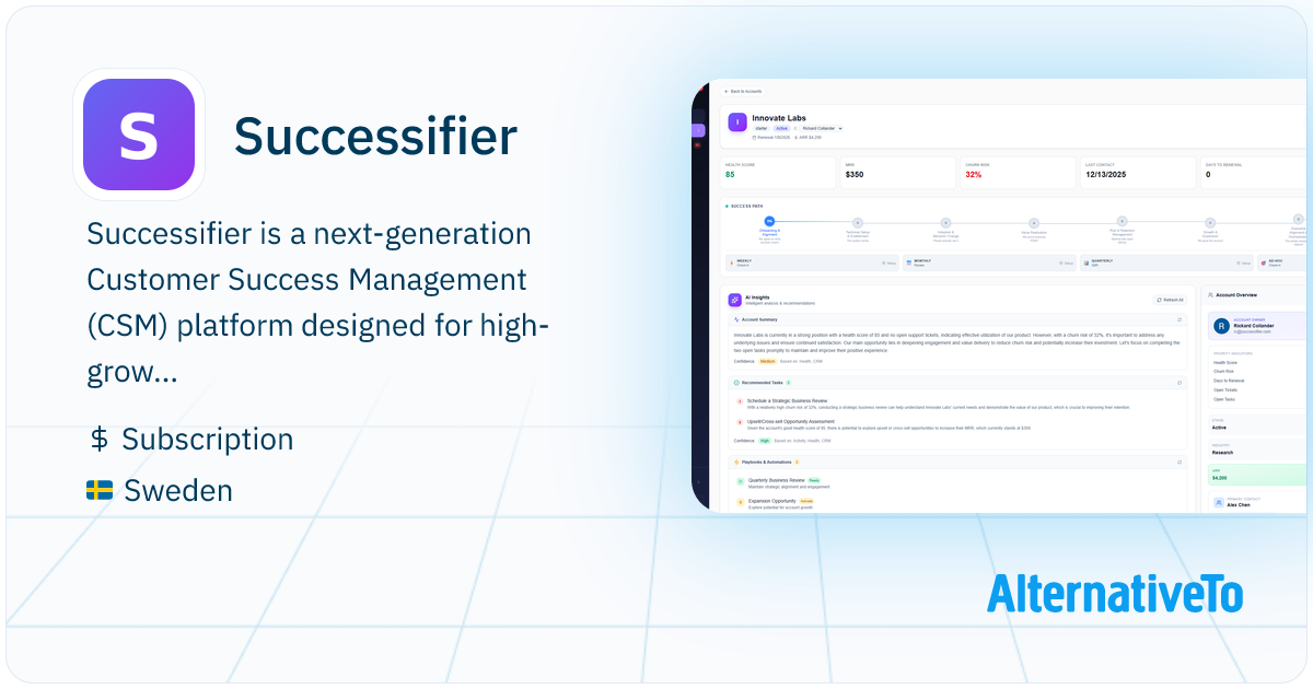 Successifier: Empowers CS leaders and CSM´s to increase their Success ...