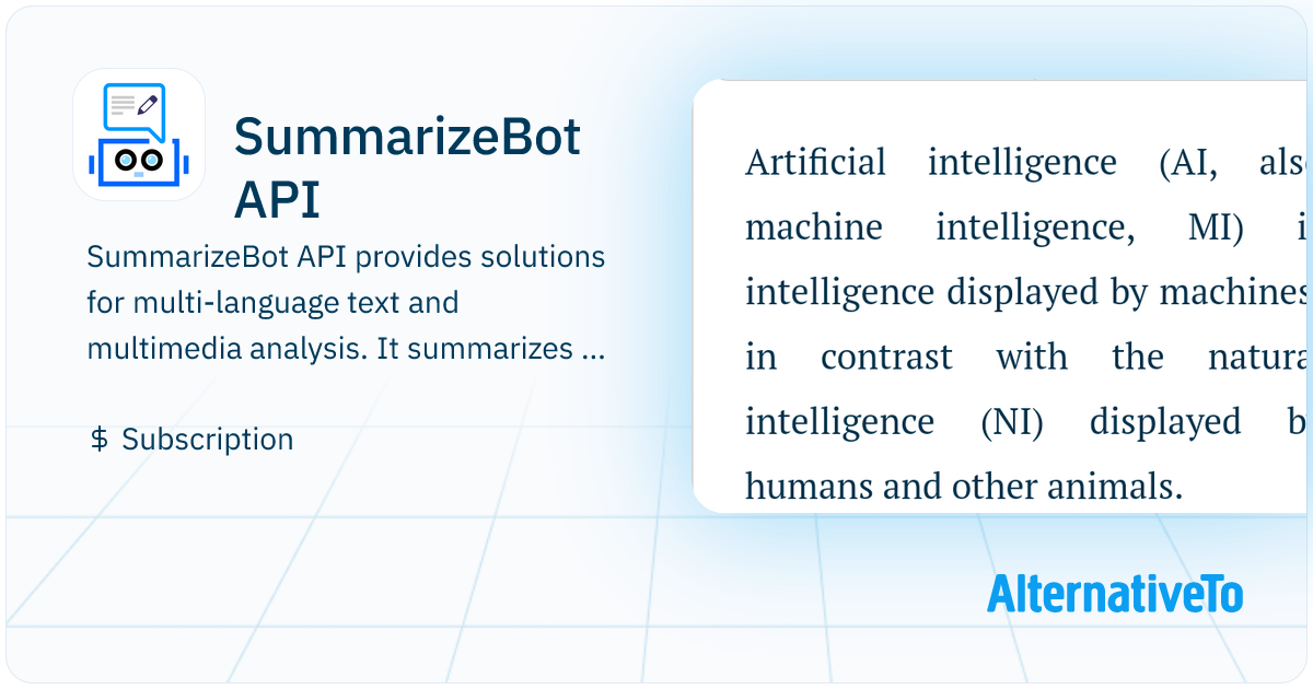 SummarizeBot API: Multi-language summarization, keywords extraction ...