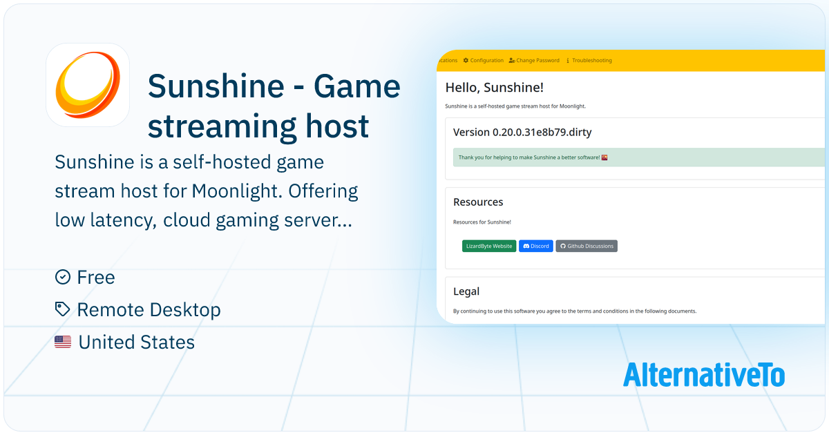 Sunshine - Game streaming host: Host for Moonlight Streaming Client ...