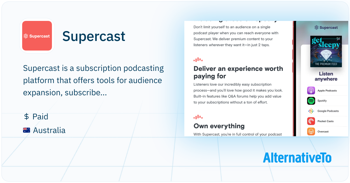 Supercast: Build sustainable revenue with subscription podcasting ...