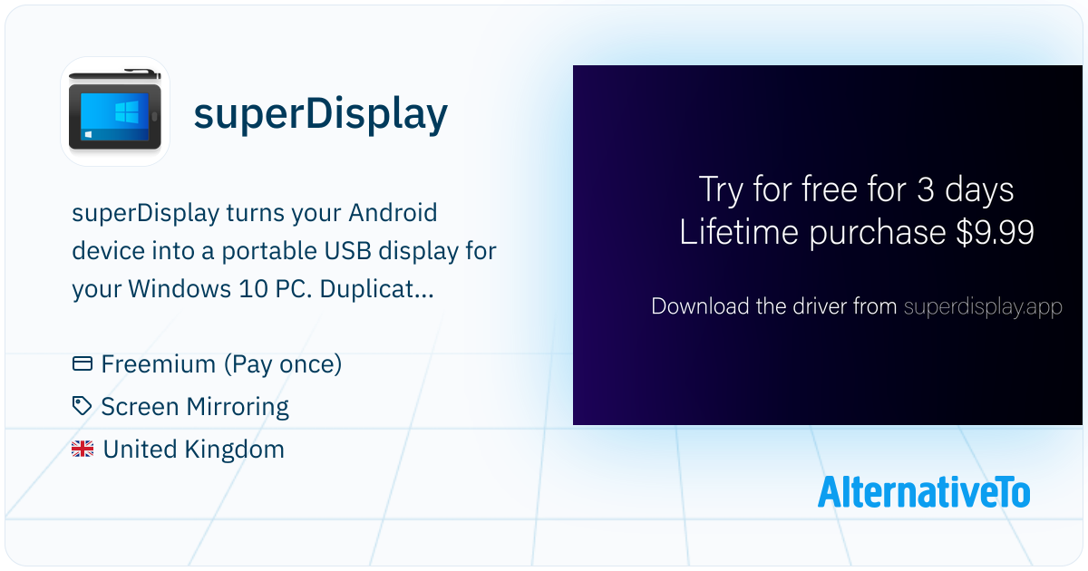 superDisplay: Turns your Android device into a portable USB display for ...