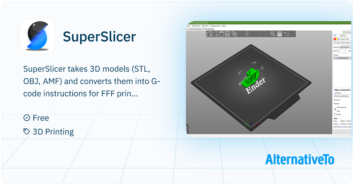 SuperSlicer: Takes 3D models (STL, OBJ, AMF) and converts them into G ...