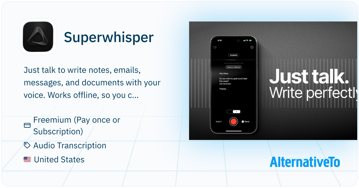 Superwhisper: Effortless offline voice-to-text transcription ...