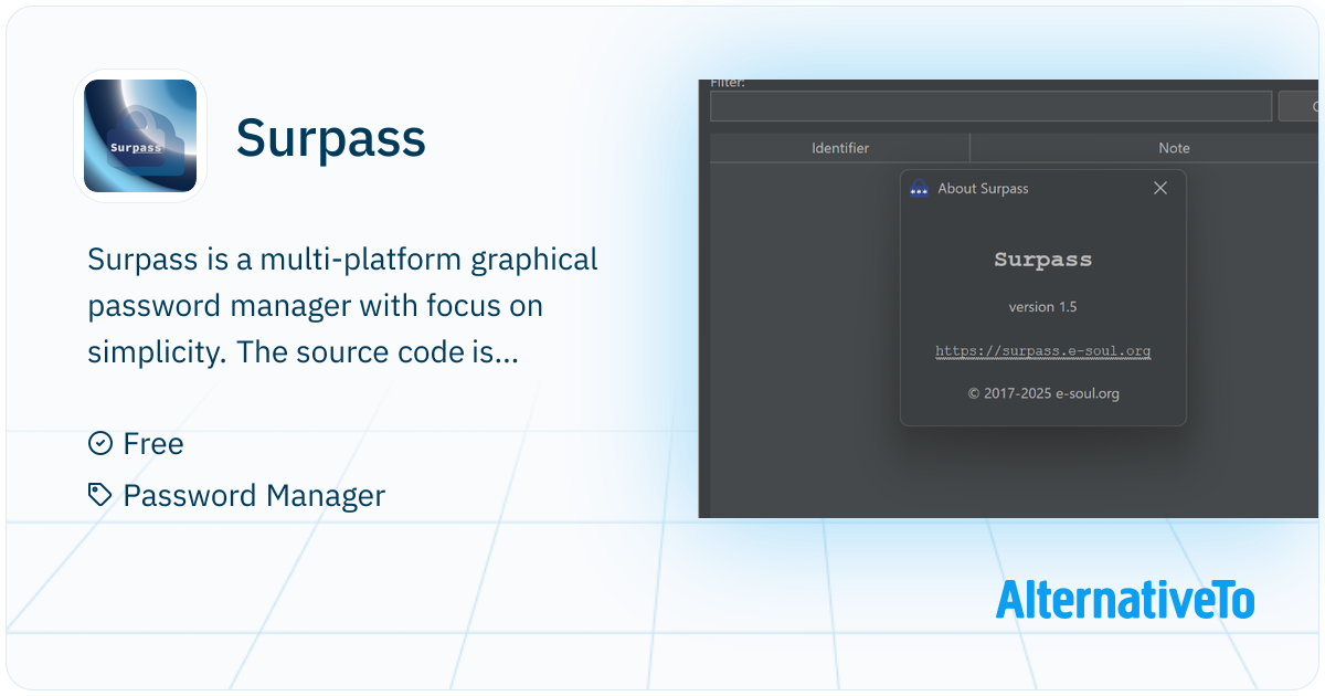 Surpass: Simple, secure and easy to use password manager | AlternativeTo