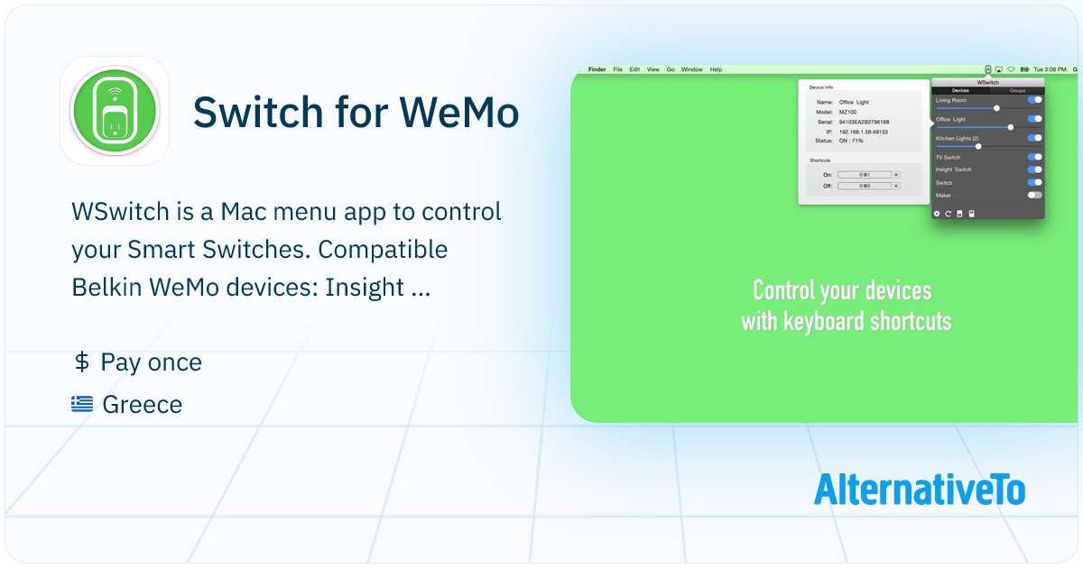 Switch for WeMo: Control your WeMo devices from your Mac, iPhone, iPad ...