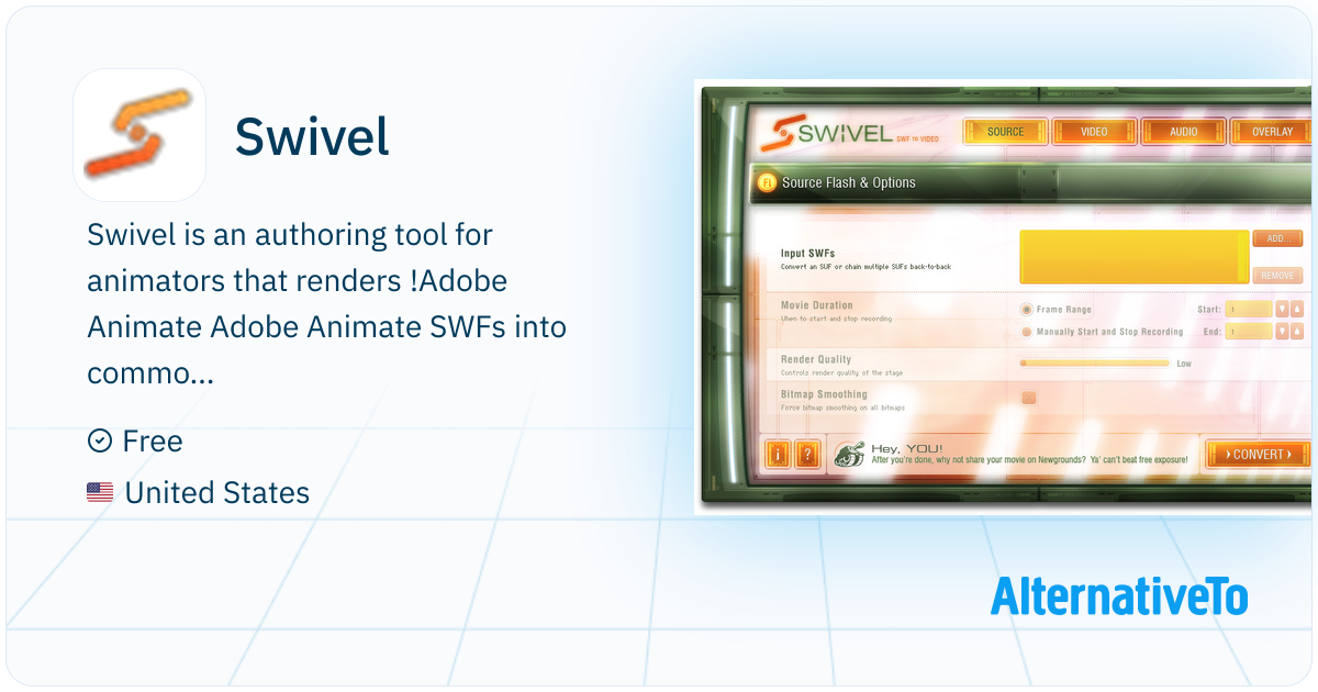 Swivel: Adobe Flash renderer for creators developed by Newgrounds ...
