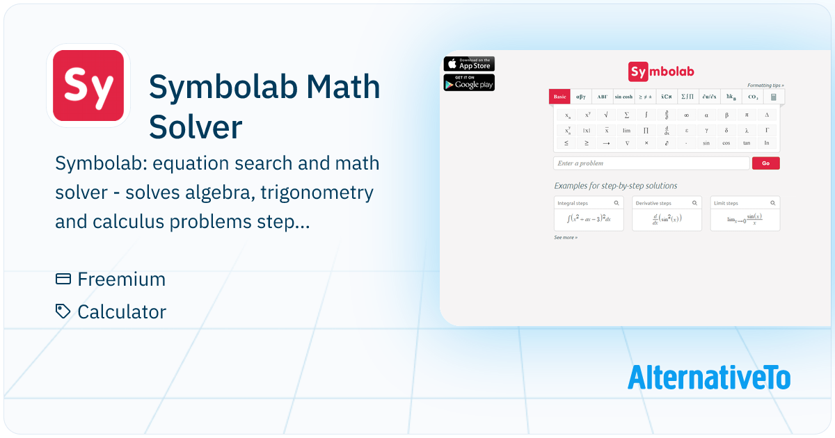 Symbolab Math Solver: Step by step calculator | AlternativeTo