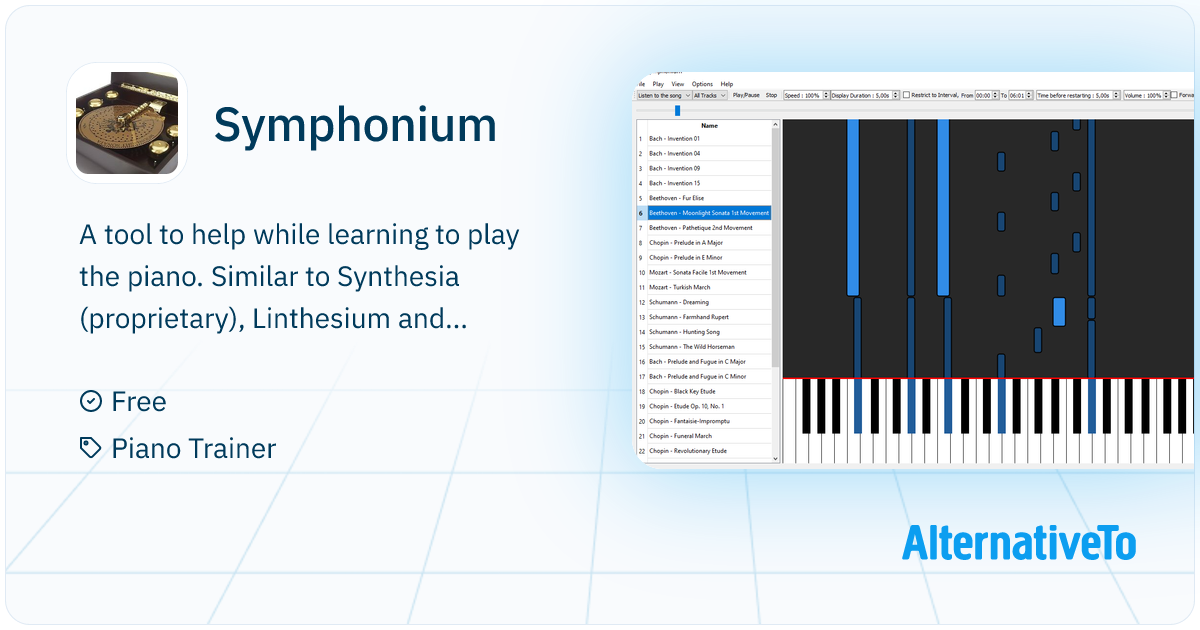 Symphonium: A tool to help when learning to play the piano. | AlternativeTo