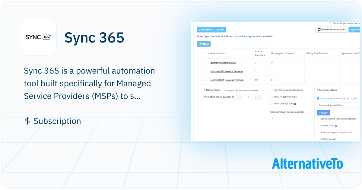 Sync 365: Automated billing solution designed for MSPs to streamline ...