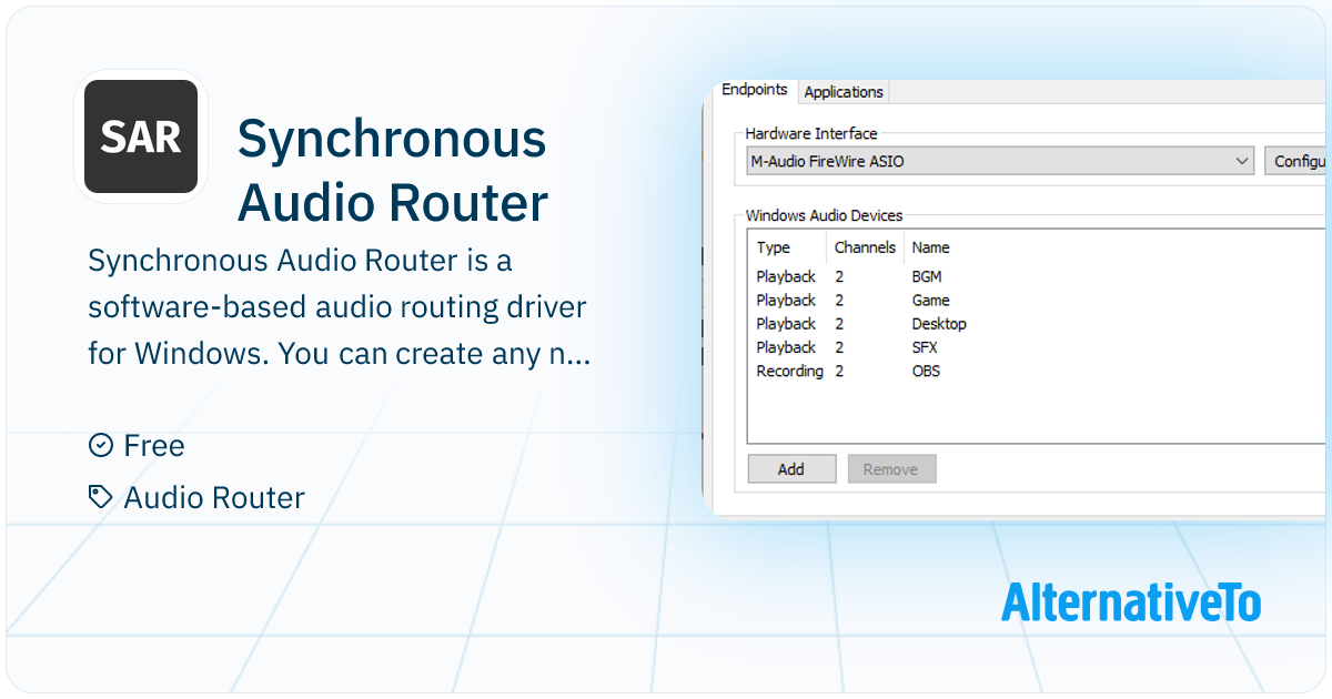 Synchronous Audio Router: Routes Windows application audio to and from ...