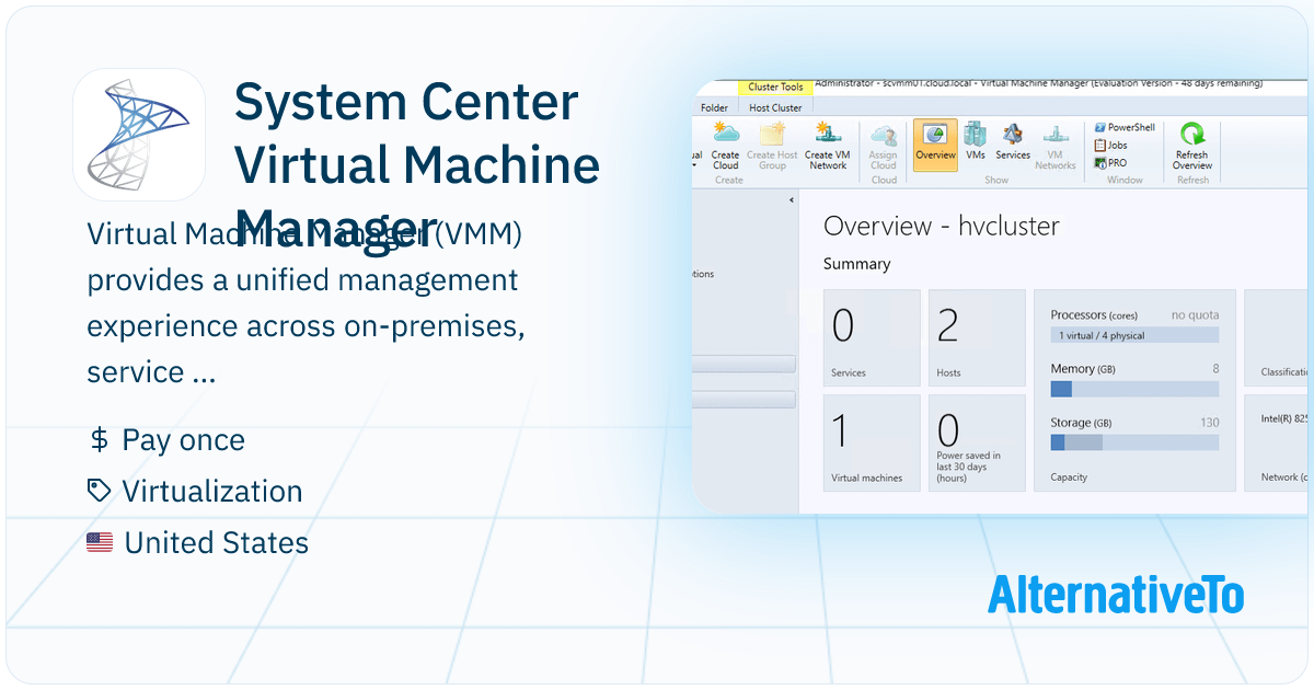 System Center Virtual Machine Manager: SCVMM is designed for management ...