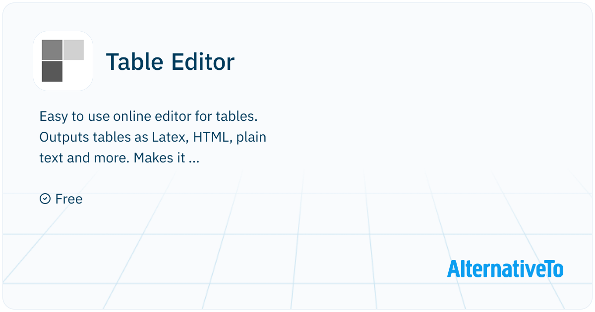 Table Editor: Easy to use online editor for tables | AlternativeTo