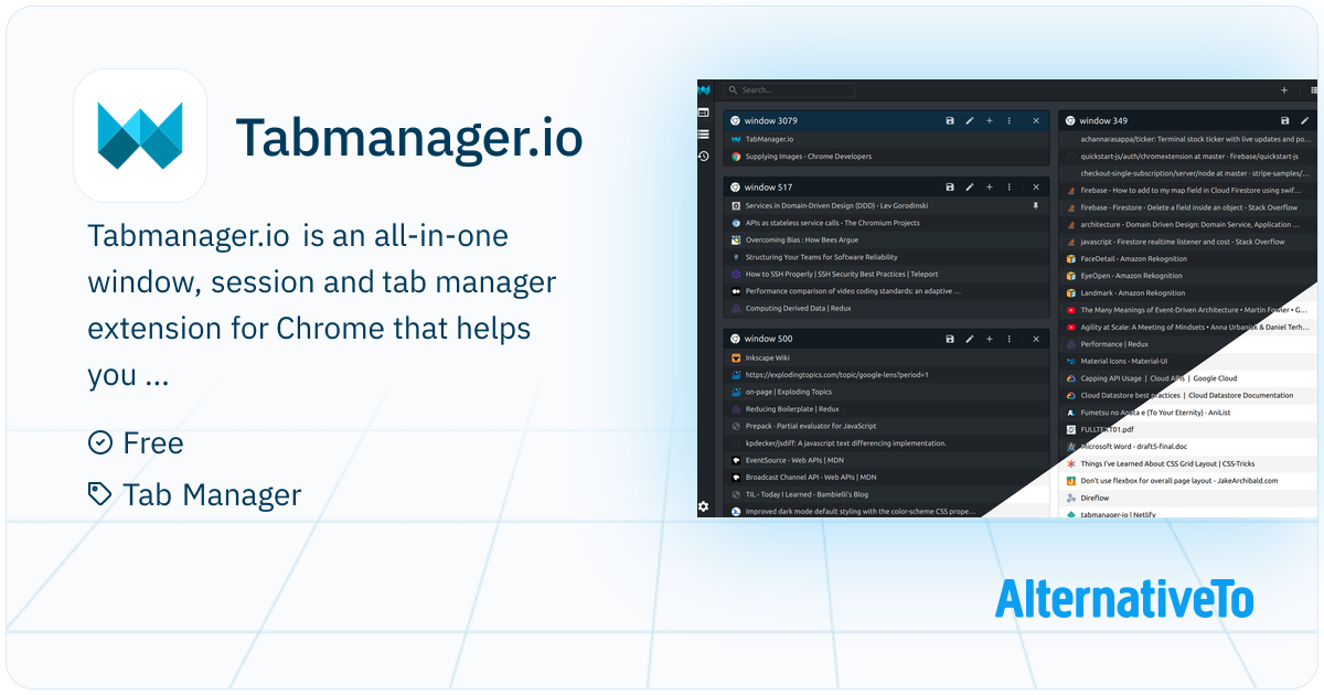 Tabmanager.io: Manage, save and restore your windows, tabs and sessions ...