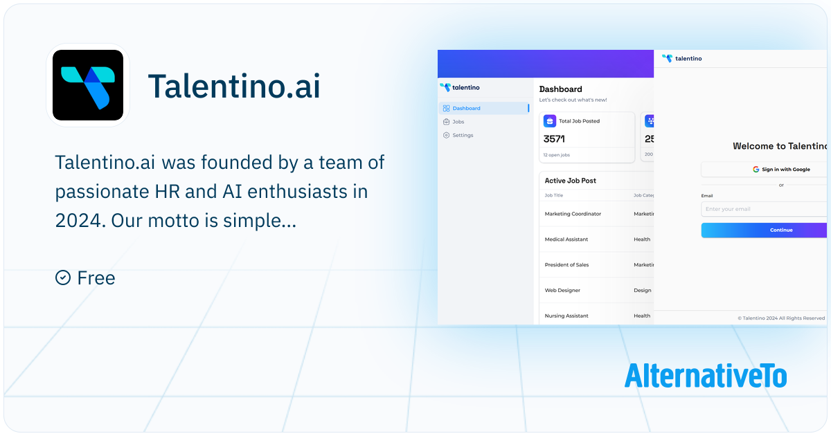 Talentino.ai: – Smarter, Faster Hiring for Startups & SMBs | AlternativeTo