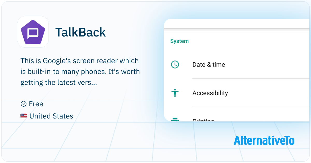 TalkBack: Google's screen reader which is built-in to many phones ...