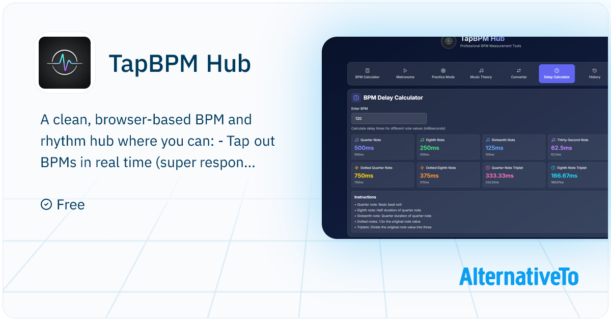 TapBPM Hub: A simple but powerful BPM & rhythm practice tool ...