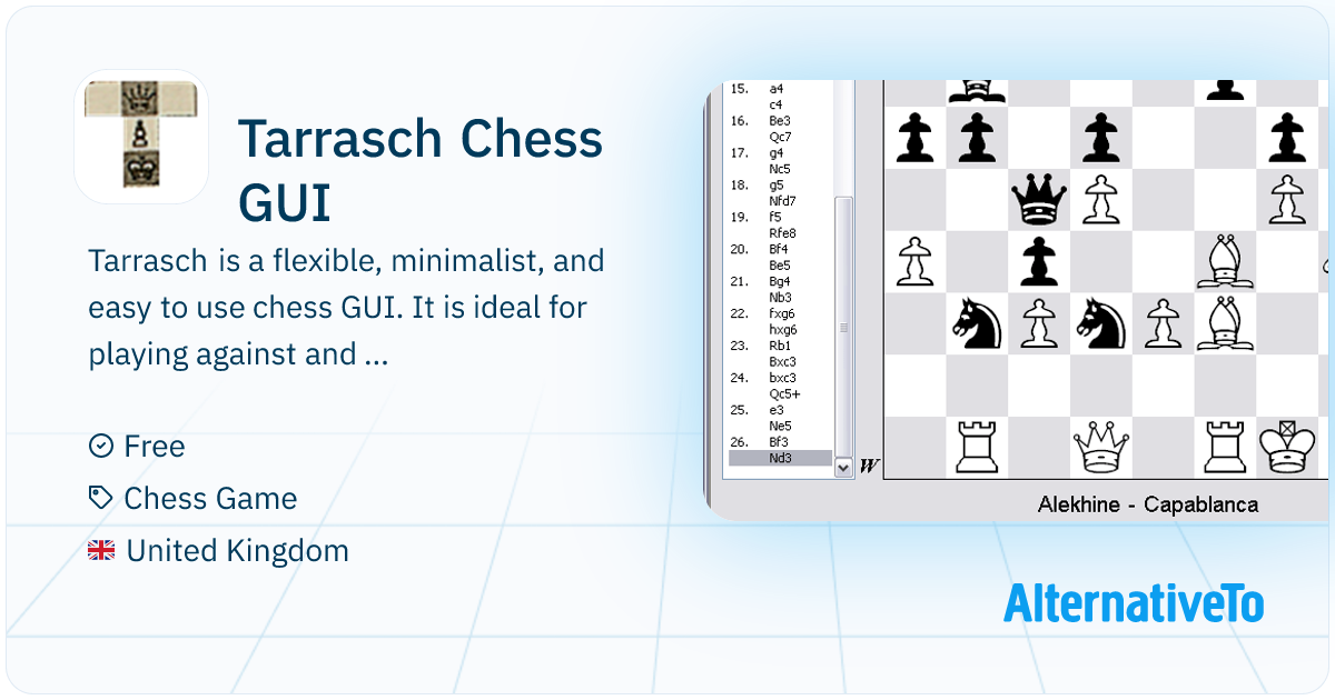 Tarrasch Chess GUI: Tarrasch is a flexible, minimalist, and easy to ...