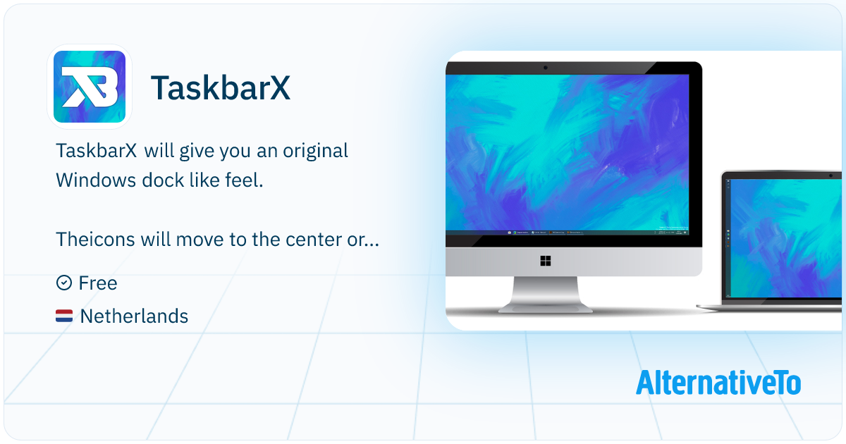 TaskbarX: Gives you control over the position of your taskbar icons ...
