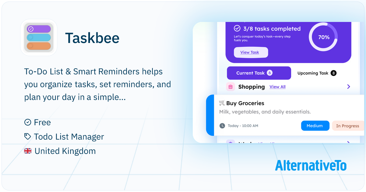 Taskbee: To-Do List & Smart Reminders helps you organize tasks, set ...