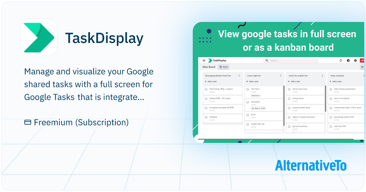 TaskDisplay: Use Google tasks on a full-screen board with this Google ...