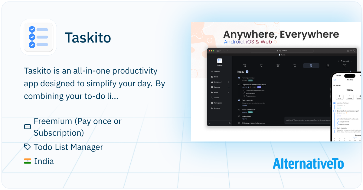 Taskito: Timeline task organizer with lists, checklists, and reminders ...