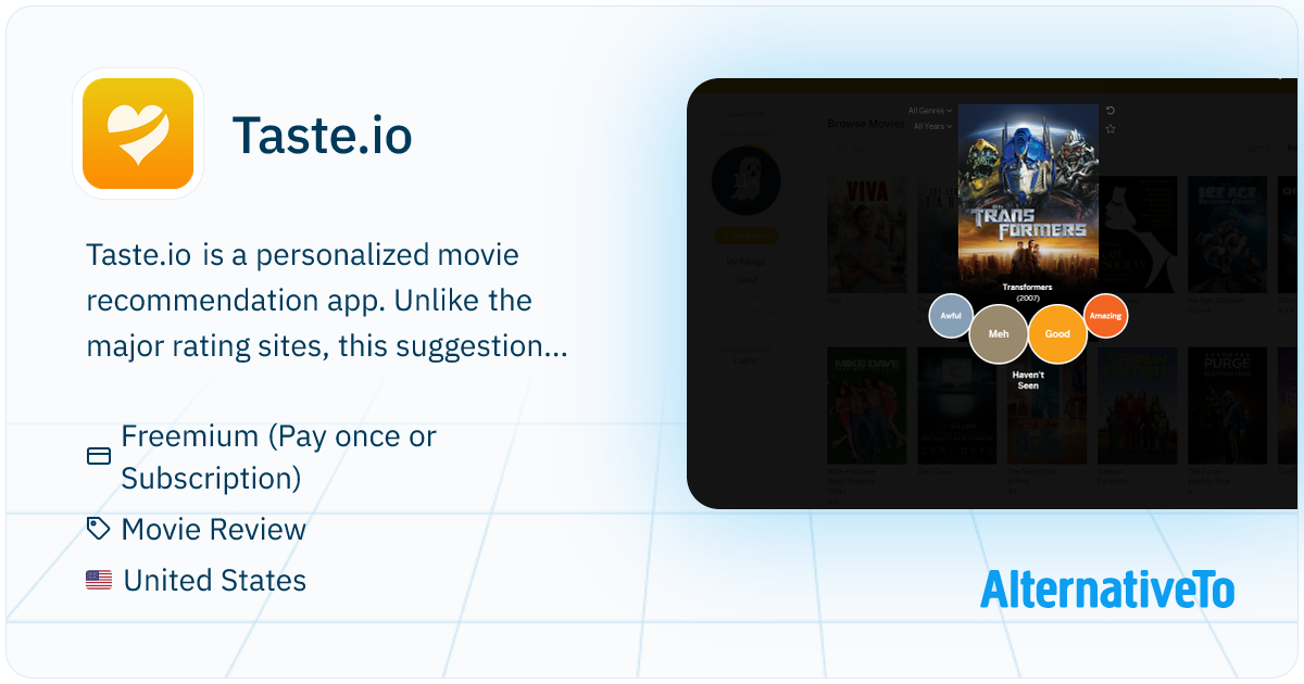 Taste.io: Delivers movie recommendations based on your personal ...