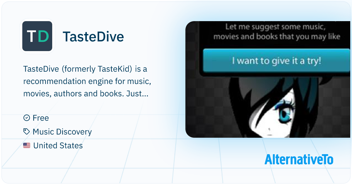 TasteDive: Can help you discover new music, movies, TV shows, books ...