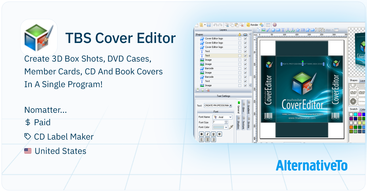 TBS Cover Editor: Create 3D Box Shots, DVD Cases, Member Cards, CD ...