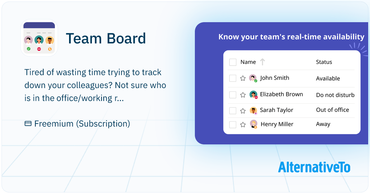 Team Board: See your team's availability in real time and communicate ...