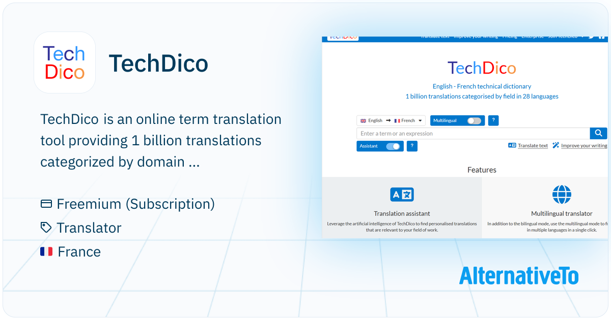 TechDico: Term translation tool with 1 billion domain-labeled entries ...