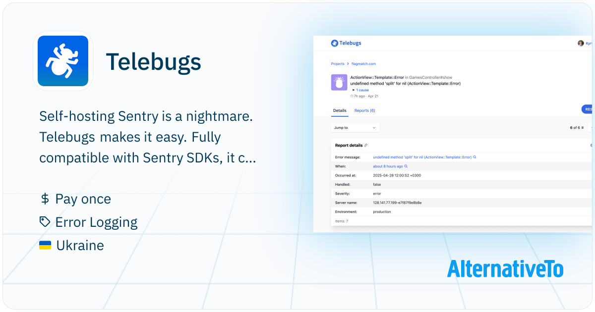 Telebugs: A lightweight, self-hosted Sentry alternative without a ...