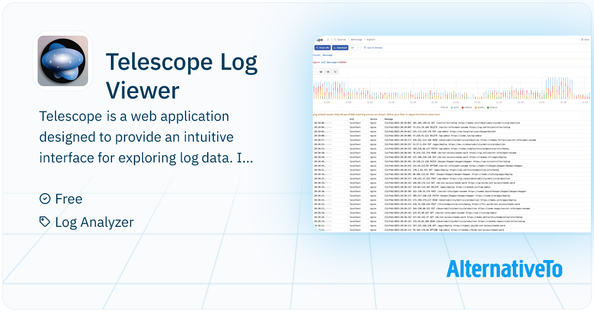 Telescope Log Viewer: Web-based log viewer UI. Explore logs data stored ...