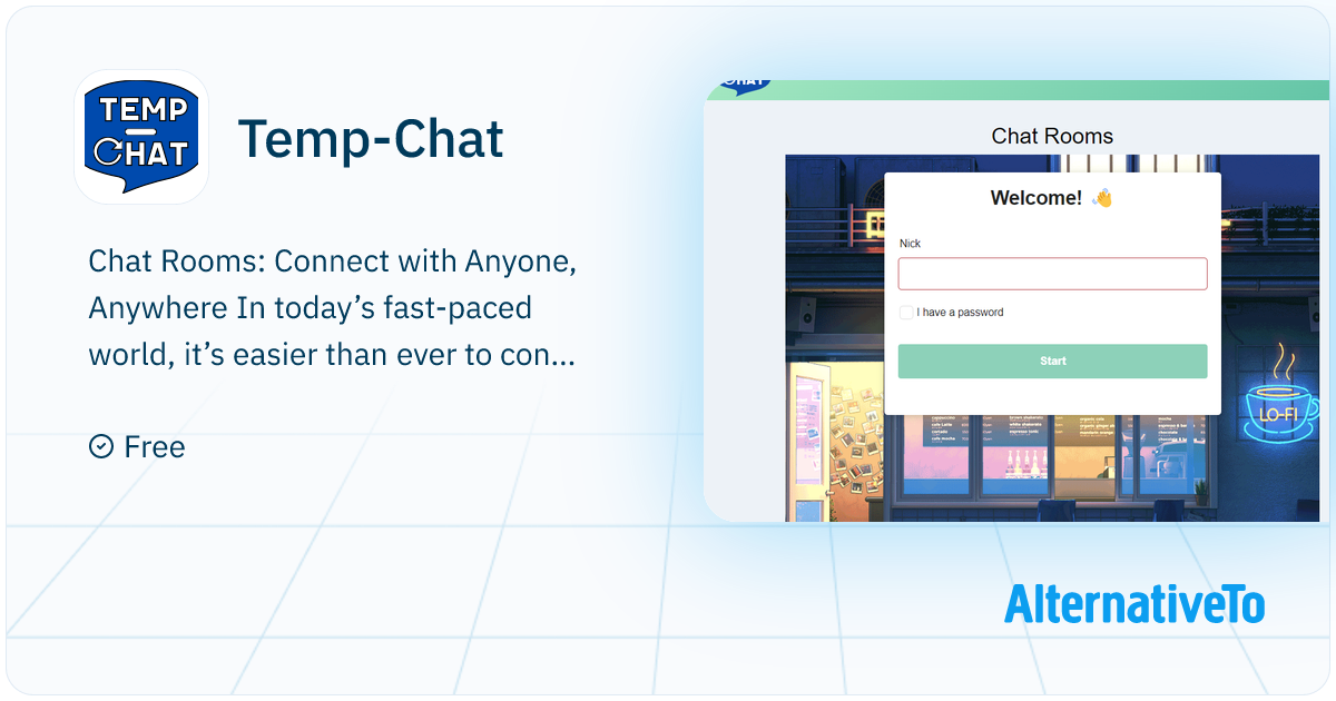Temp-Chat: Chat with people for free, without registration | AlternativeTo