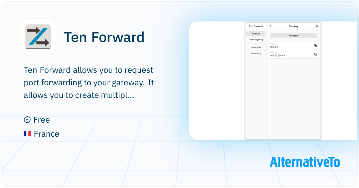 Ten Forward: Configure port forwarding on your gateway through the NAT ...