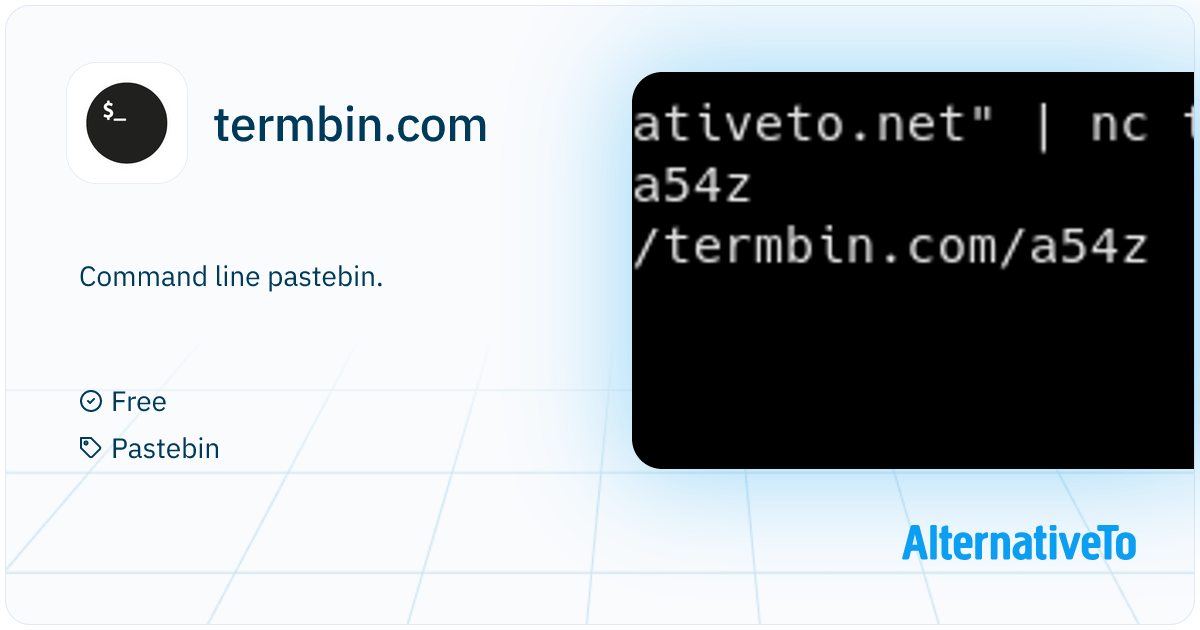 termbin.com: Command line pastebin | AlternativeTo