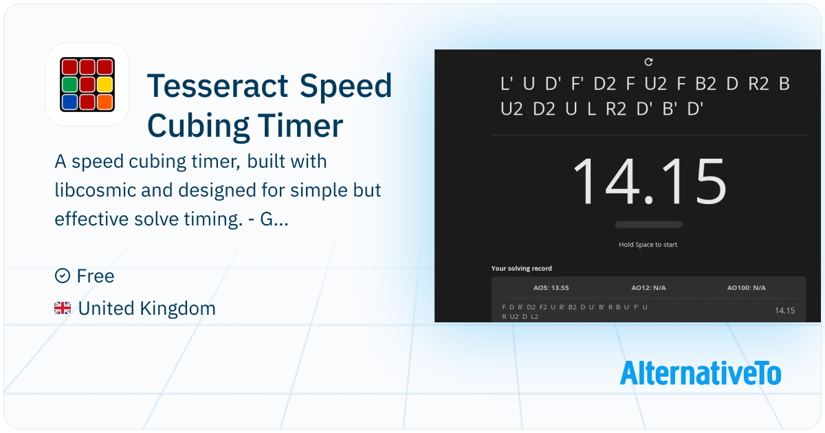 Tesseract Speed Cubing Timer: A speed cubing timer for the COSMIC ...