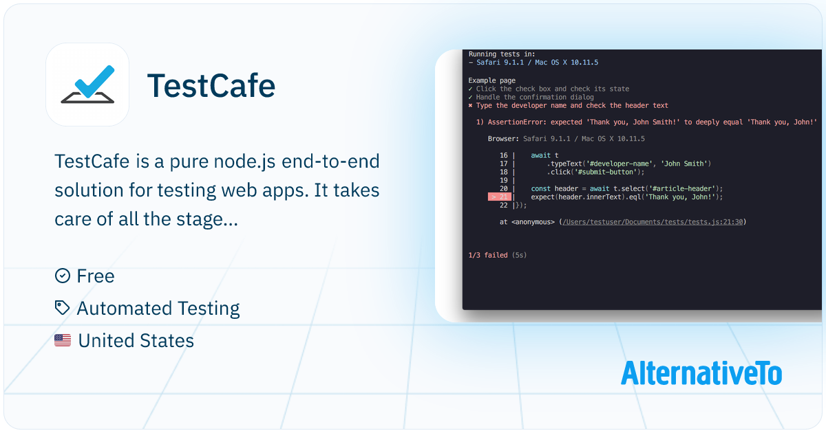 TestCafe: Automated browser testing for the modern web development ...