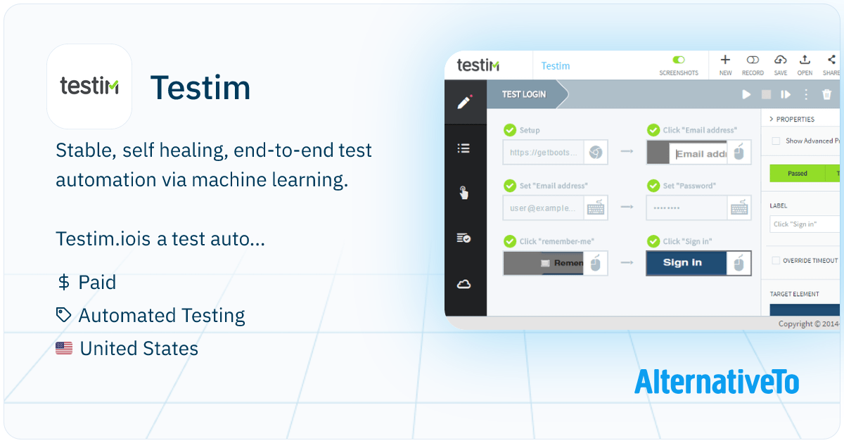 Testim: Stable, self healing, end-to-end test automation via machine ...