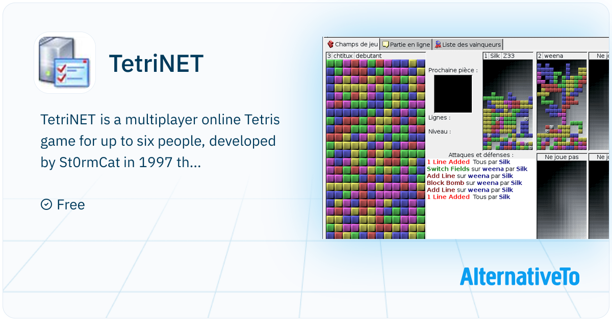 TetriNET: Multiplayer online Tetris game for | AlternativeTo