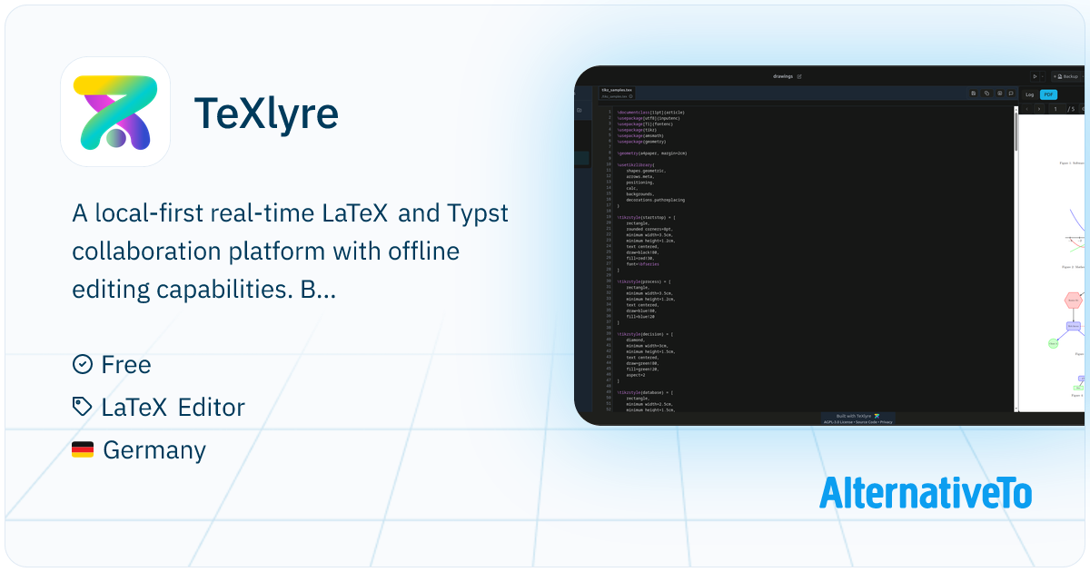 TeXlyre: A local-first LaTeX and Typst web editor with real-time collaboration | AlternativeTo