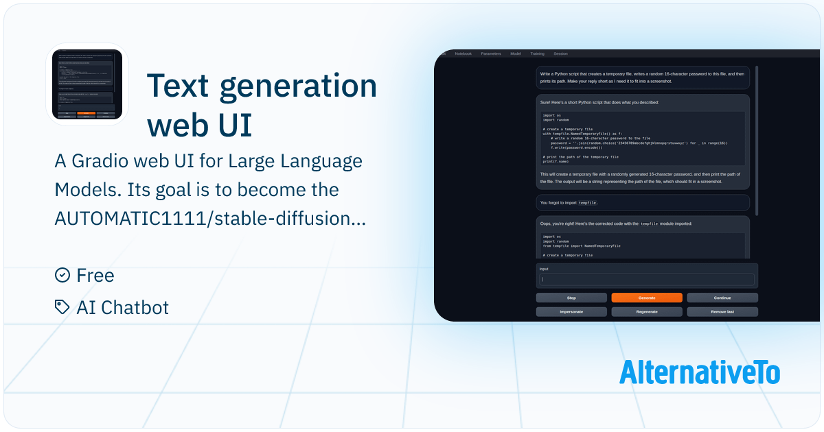 Text generation web UI: A Gradio web UI for Large Language Models ...