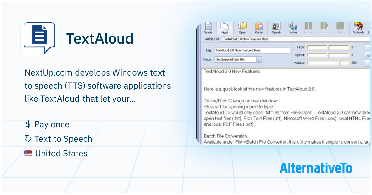 TextAloud: NextUp | AlternativeTo