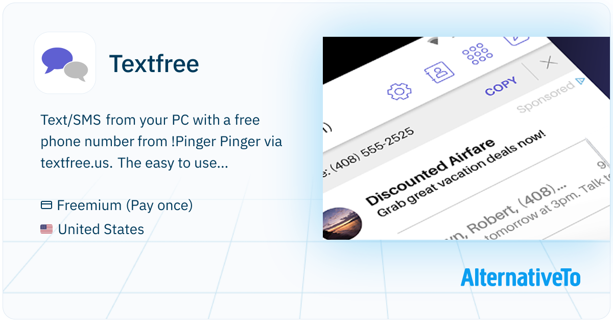 Textfree: Send text/SMS messages from your PC from a free phone number ...
