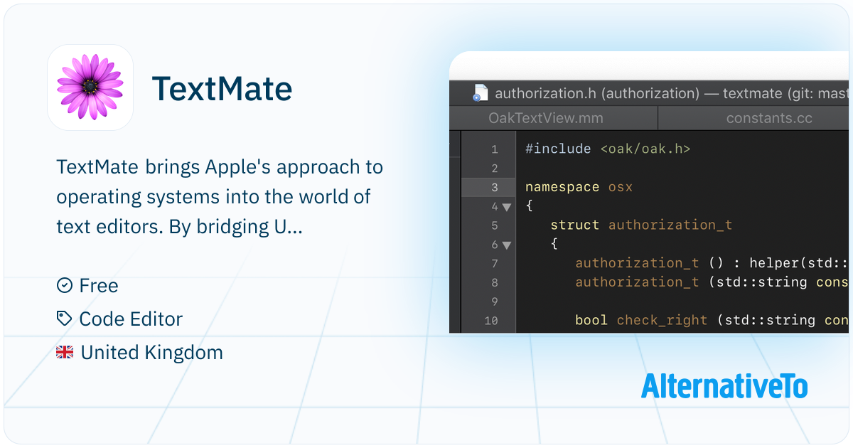 TextMate: Brings Apple's approach to operating | AlternativeTo