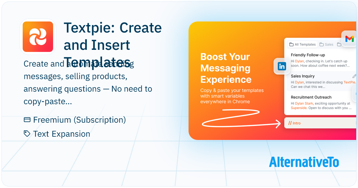 Textpie: Create and Insert Templates: Text expander that allows you ...