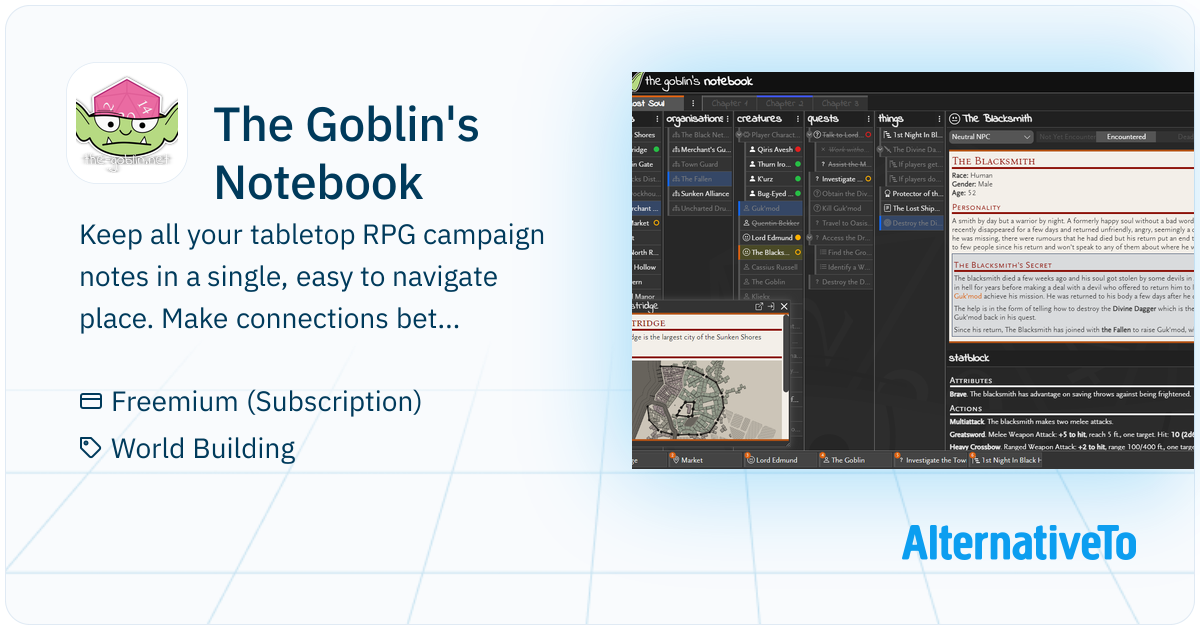 The Goblin's Notebook: Single-pane view of your tabletop RPG campaign ...