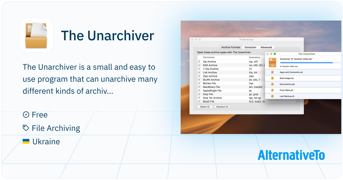 The Unarchiver: Small and easy to use program | AlternativeTo